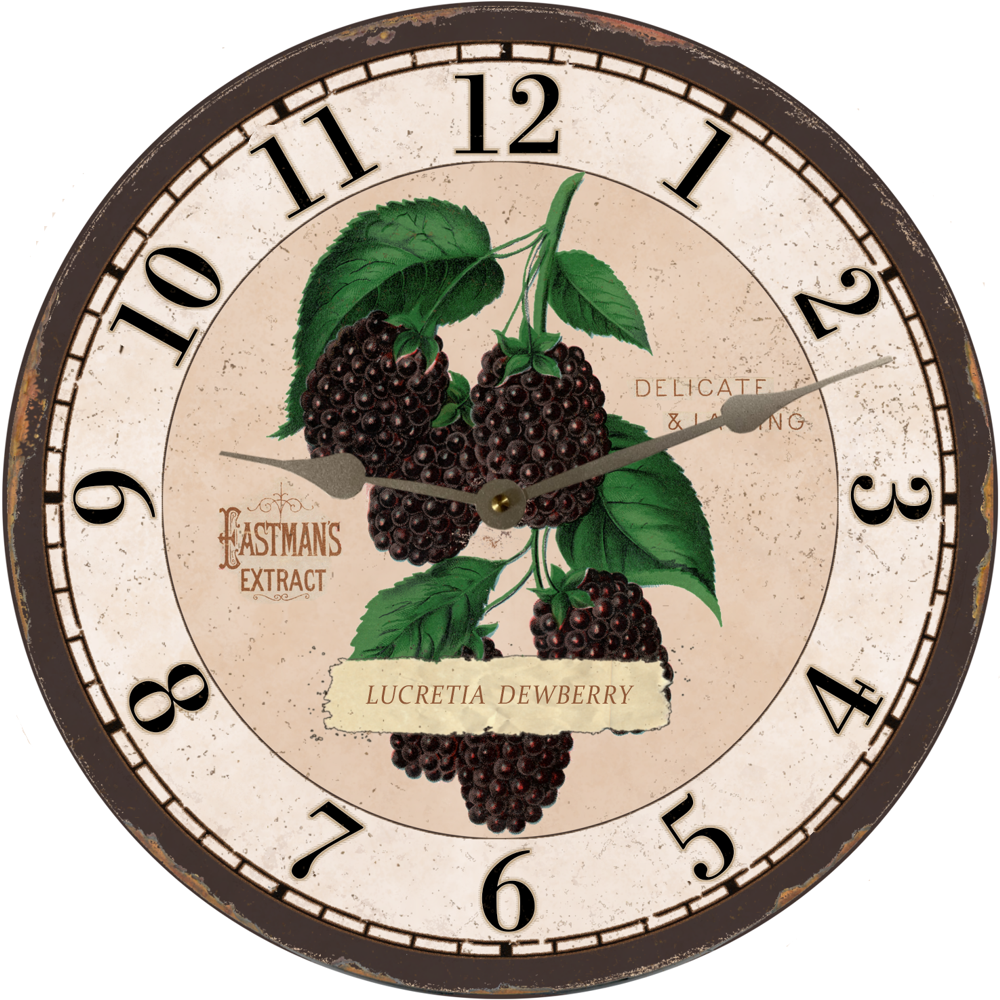 Vintage Blackberry Wall Clock | Time Flies Clocks