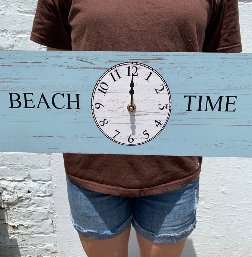 Beach Clock- Beach Time Wall Clock – Time Flies Clocks