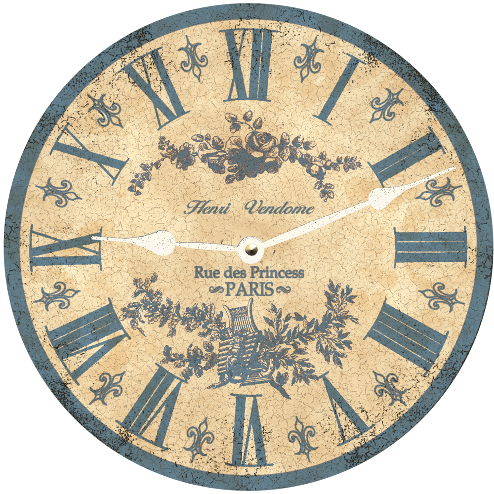 Rustic Light Blue Toile Clock- Blue French Toile Clock | Time Flies Clocks