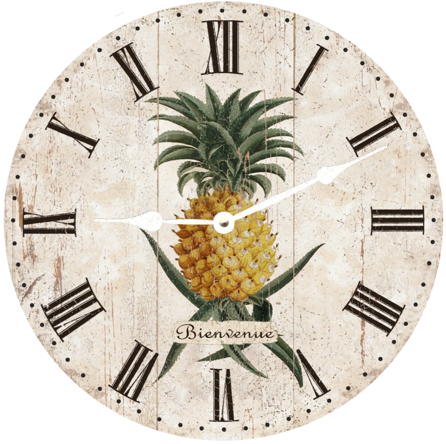 Vintage Pineapple Clock- Handcrafted French Welcome Clock | Time Flies Clocks