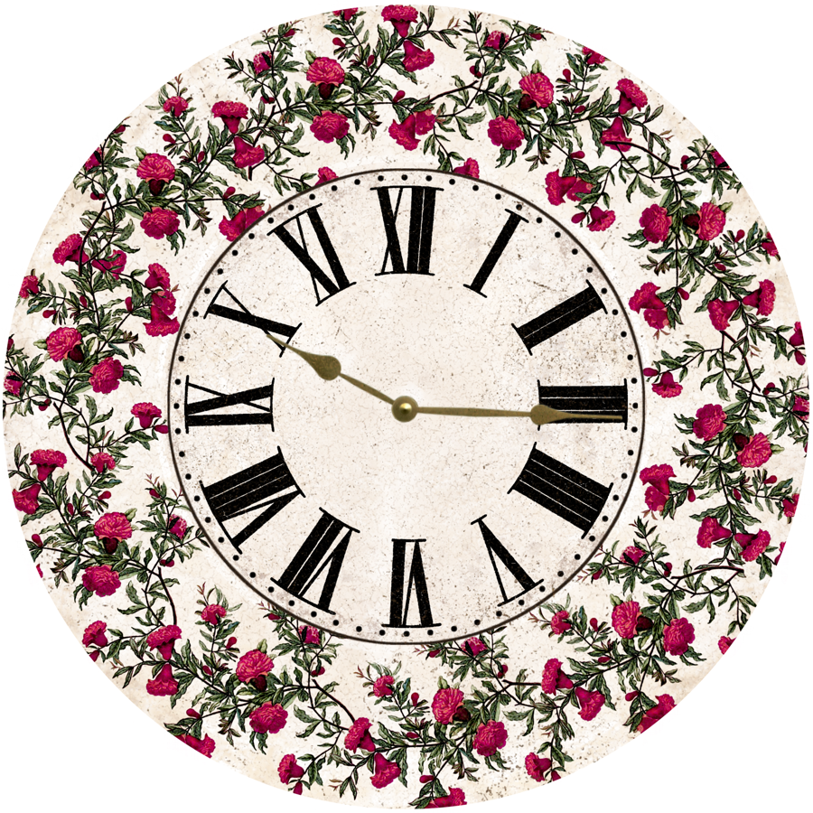 Rustic Flower Clock- Wall Clock | Time Flies Clocks
