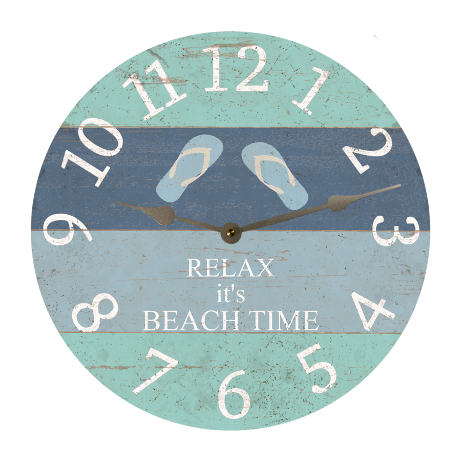 Flip Flop Beach Time Clock- Coastal Wall Clock | Time Flies Clocks