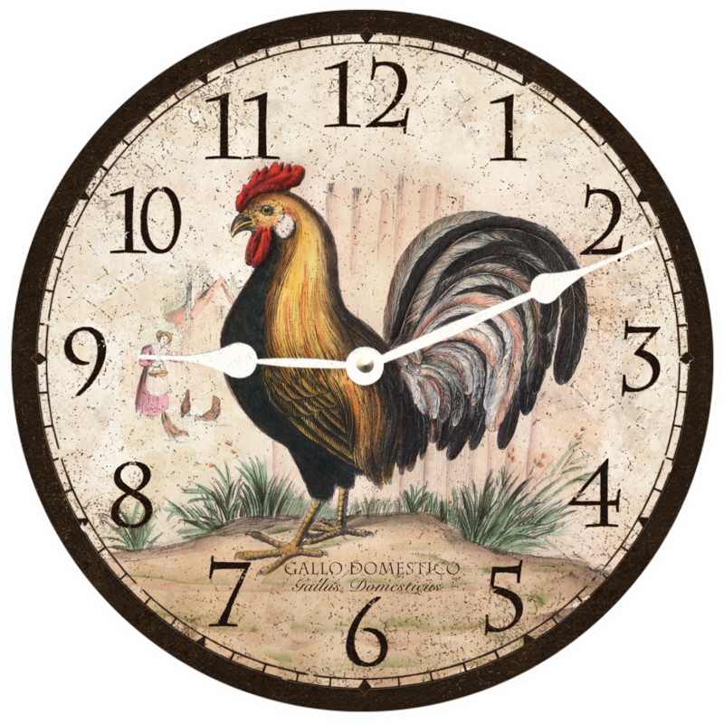 Rustic Rooster Wall Clock | Time Flies Clocks