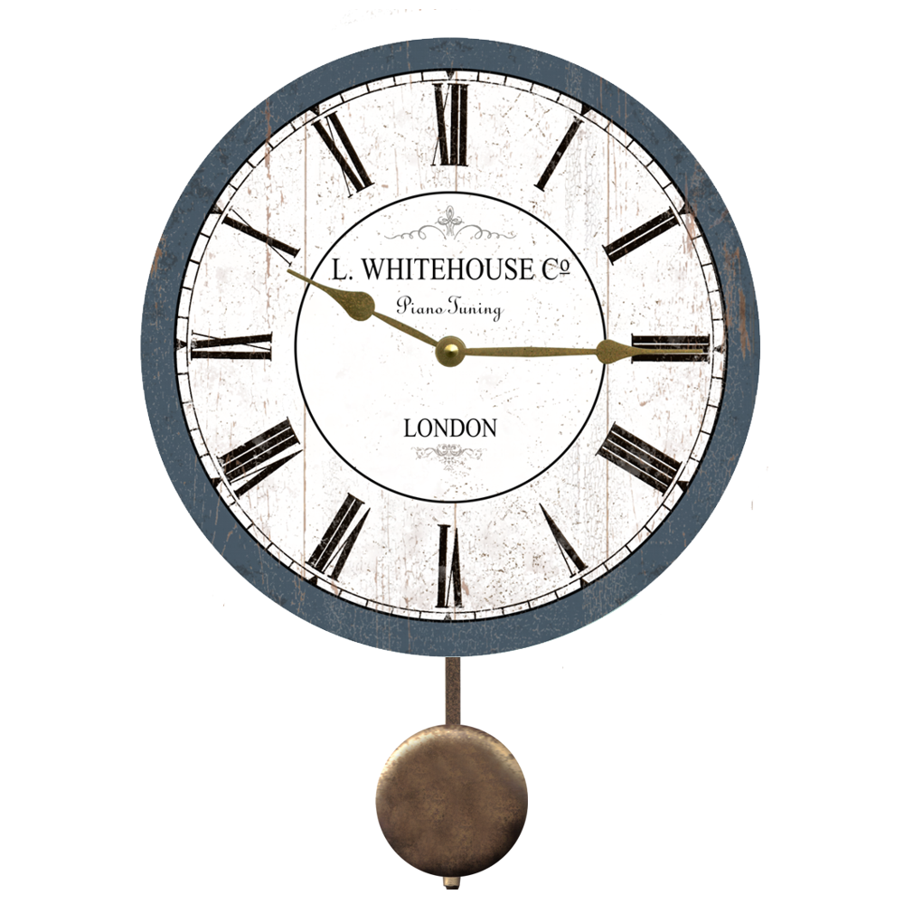 Rustic White and Blue London Clock | Time Flies Clocks