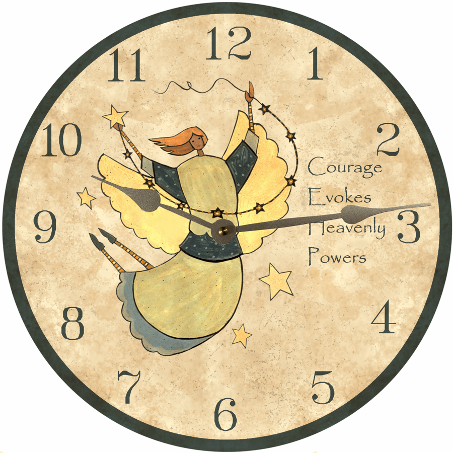 Charming Angel Folk Art Clock – Handmade Timepiece for Home Decor ...