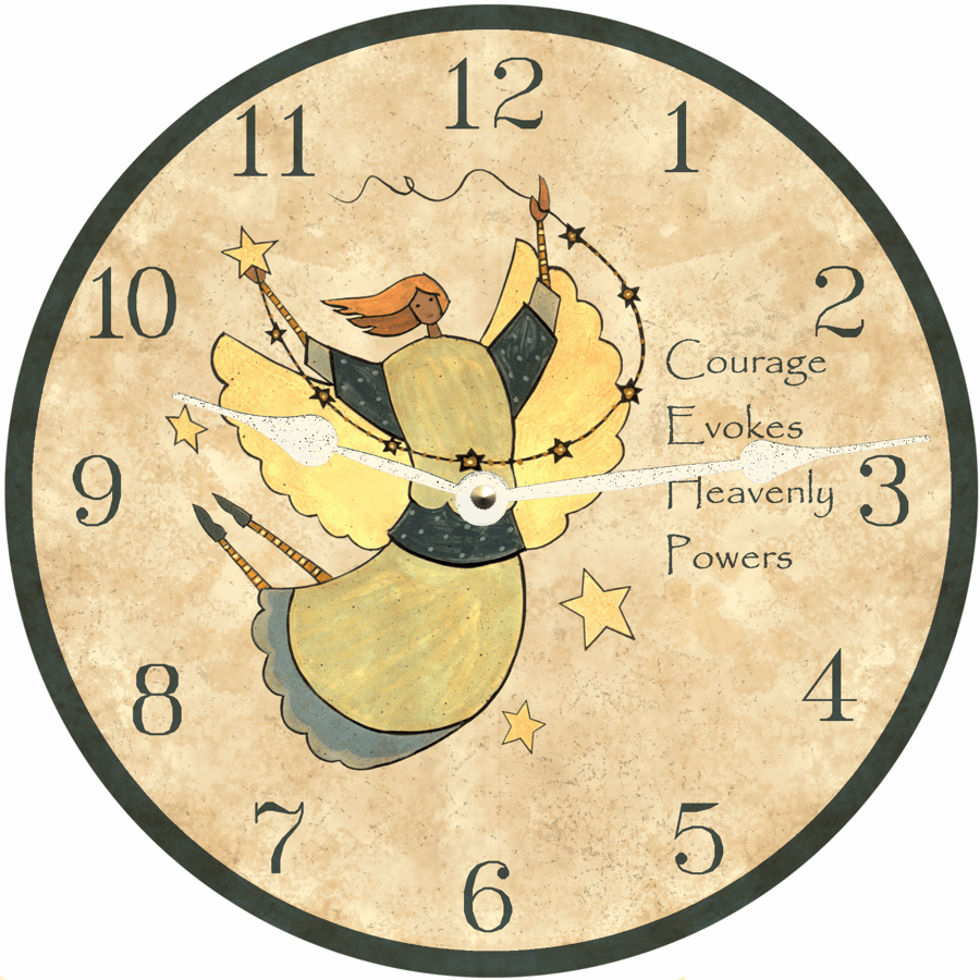 Charming Angel Folk Art Clock – Handmade Timepiece for Home Decor ...