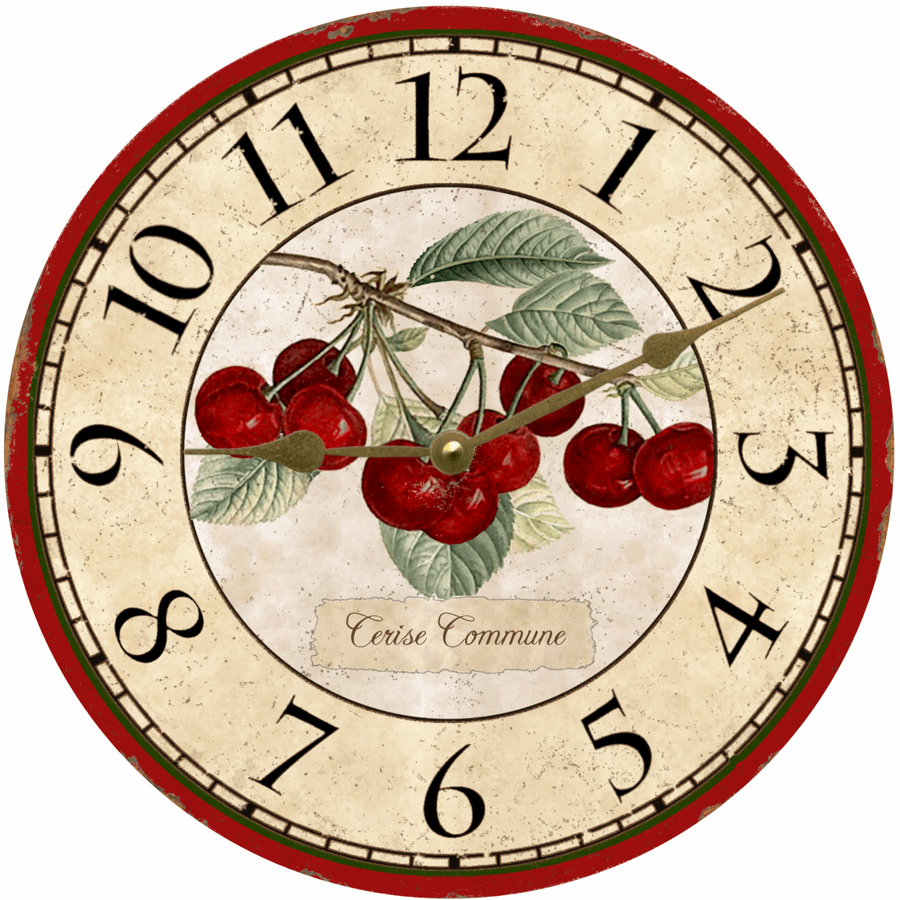 Cherry Clock- French Botanical Cherry Wall Clock | Time Flies Clocks