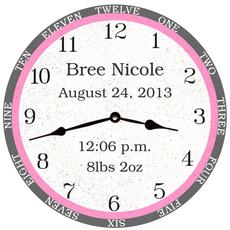 Personalized Baby Clock- Newborn Clock | Time Flies Clocks