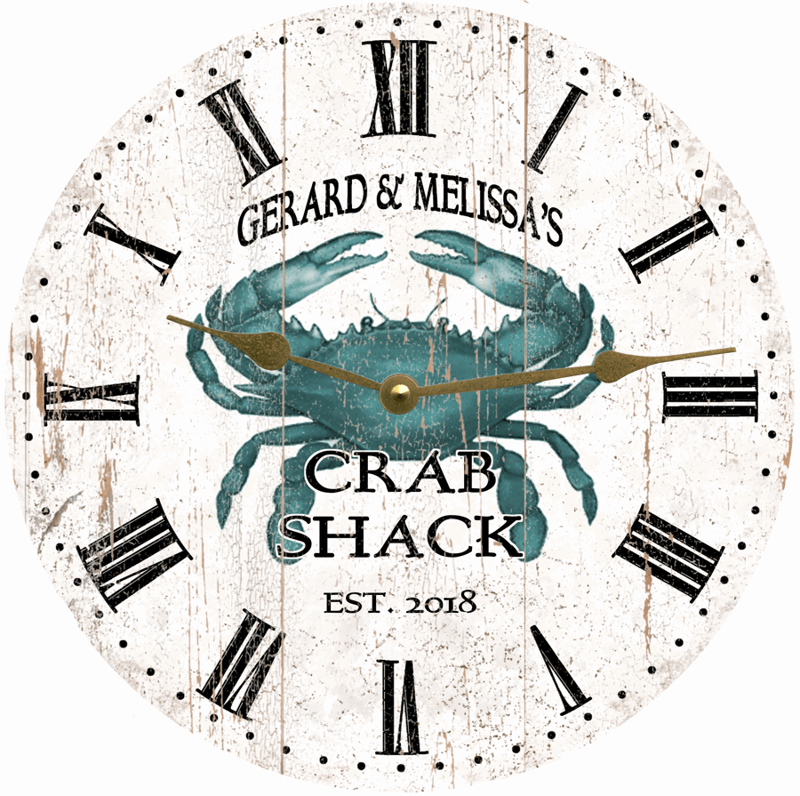 Blue Crab Clock- Personalized Blue Crab Clock | Time Flies Clocks