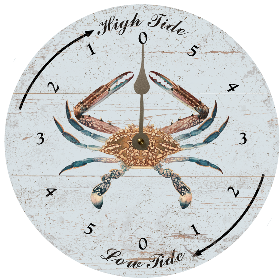 Blue Crab Tide Clock- Tide Reading Clock | Time Flies Clocks