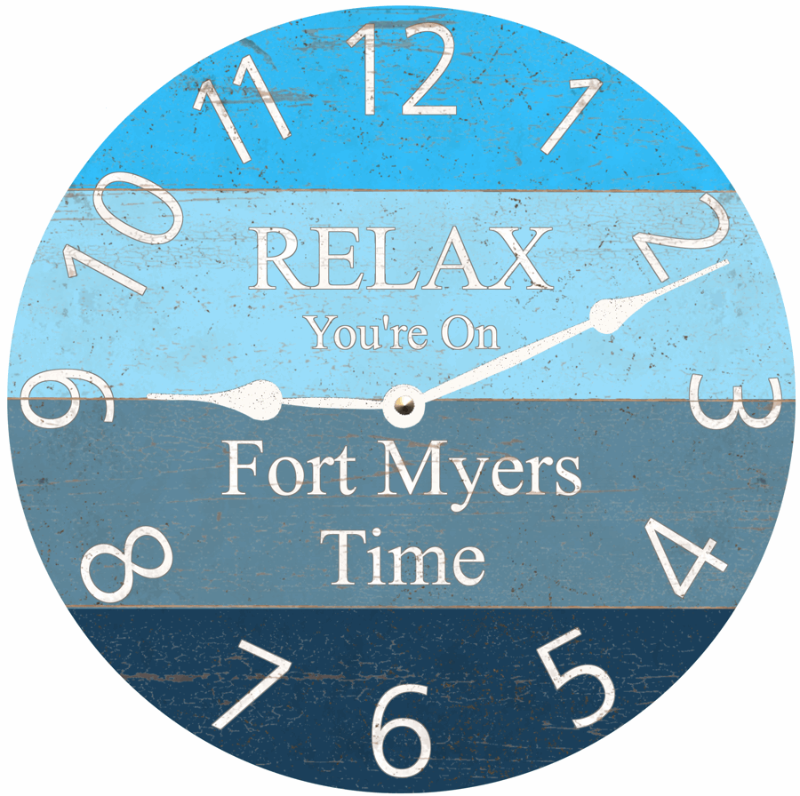 Blue Gradient Clock- Beach Blue Clock- Relax Beach Time Clock | Time ...