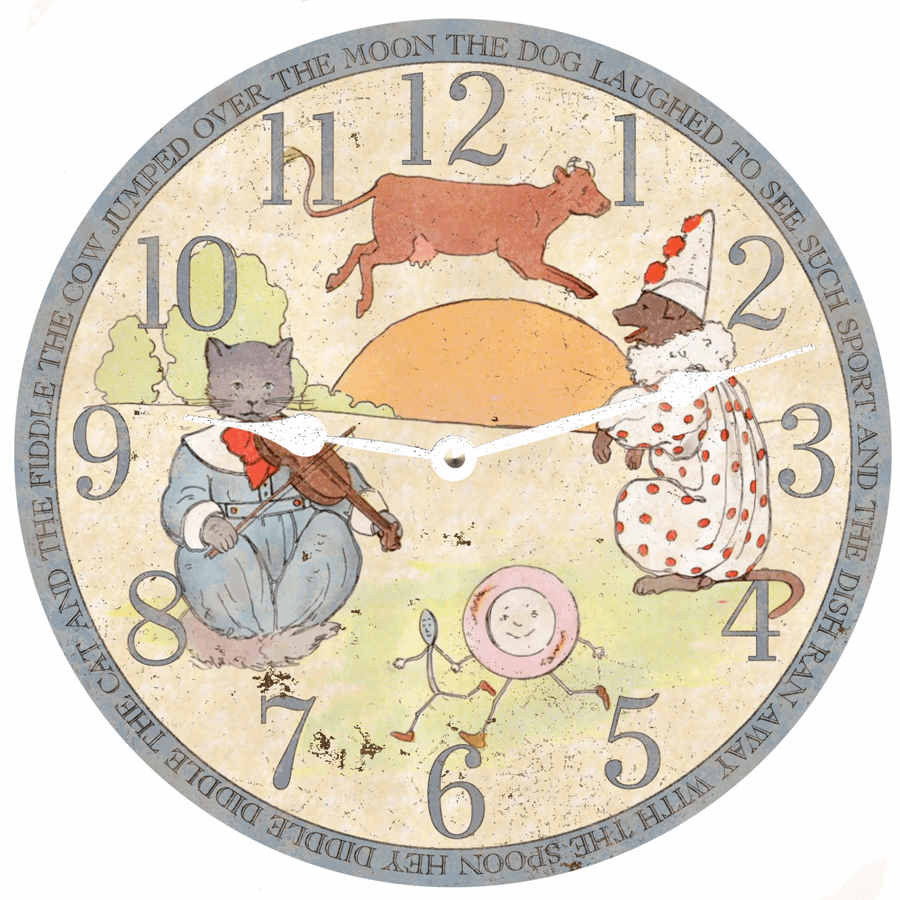 Baby Clock- Hey Diddle Diddle Clock | Time Flies Clocks