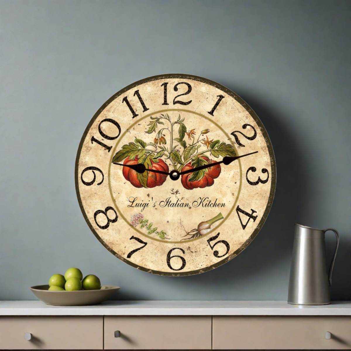 Personalized Italian Kitchen Clock | Time Flies Clocks