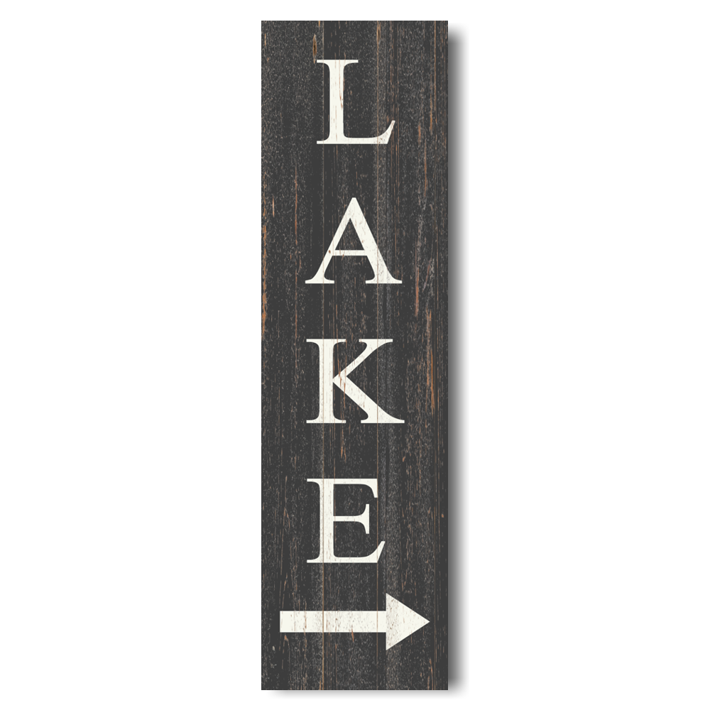 Lake Arrow Sign- Vertical Lake Arrow Sign | Time Flies Clocks