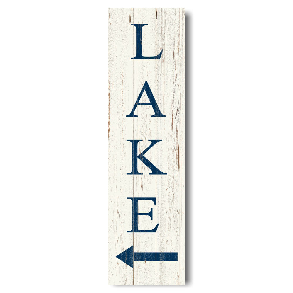 Lake Arrow Sign- Vertical Lake Arrow Sign | Time Flies Clocks