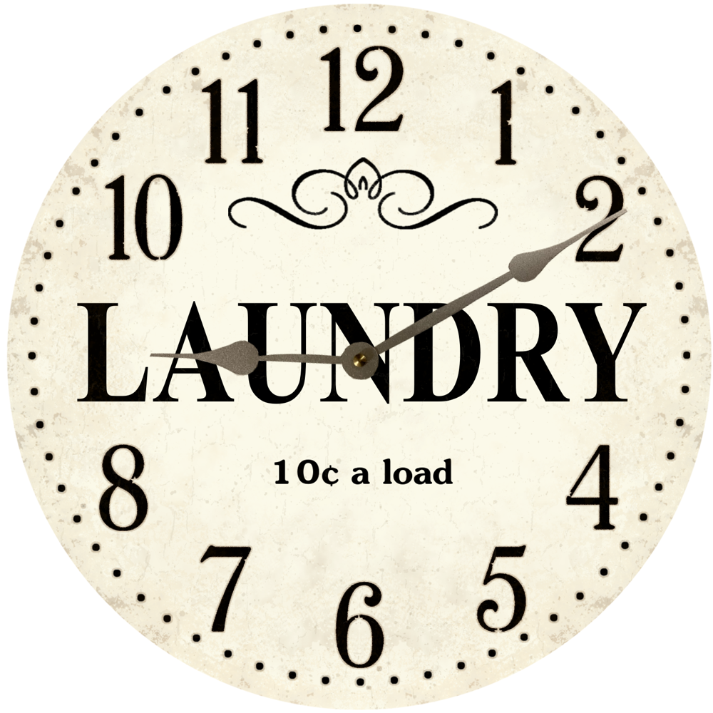 Laundry Room Themed Wall Clock | Time Flies Clocks