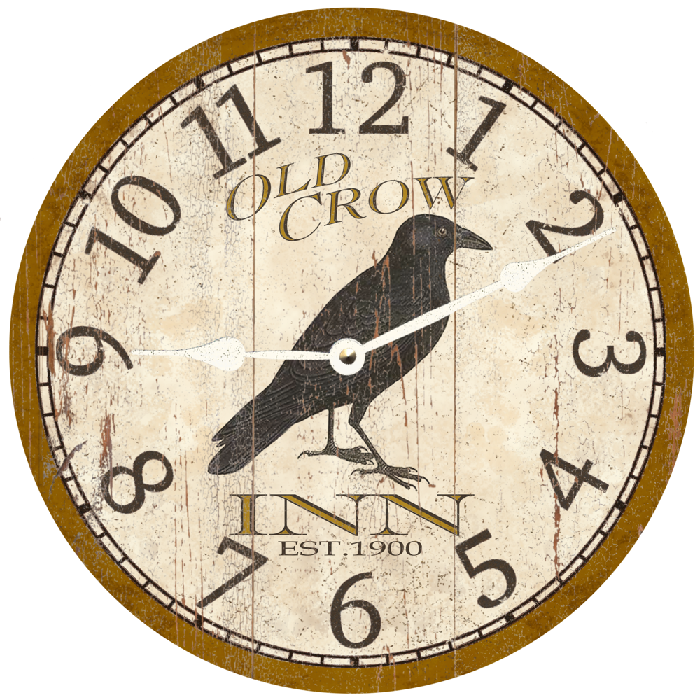 Old Crow Inn Clock- Old Crow Wall Clock- Black Crow Décor | Time Flies ...