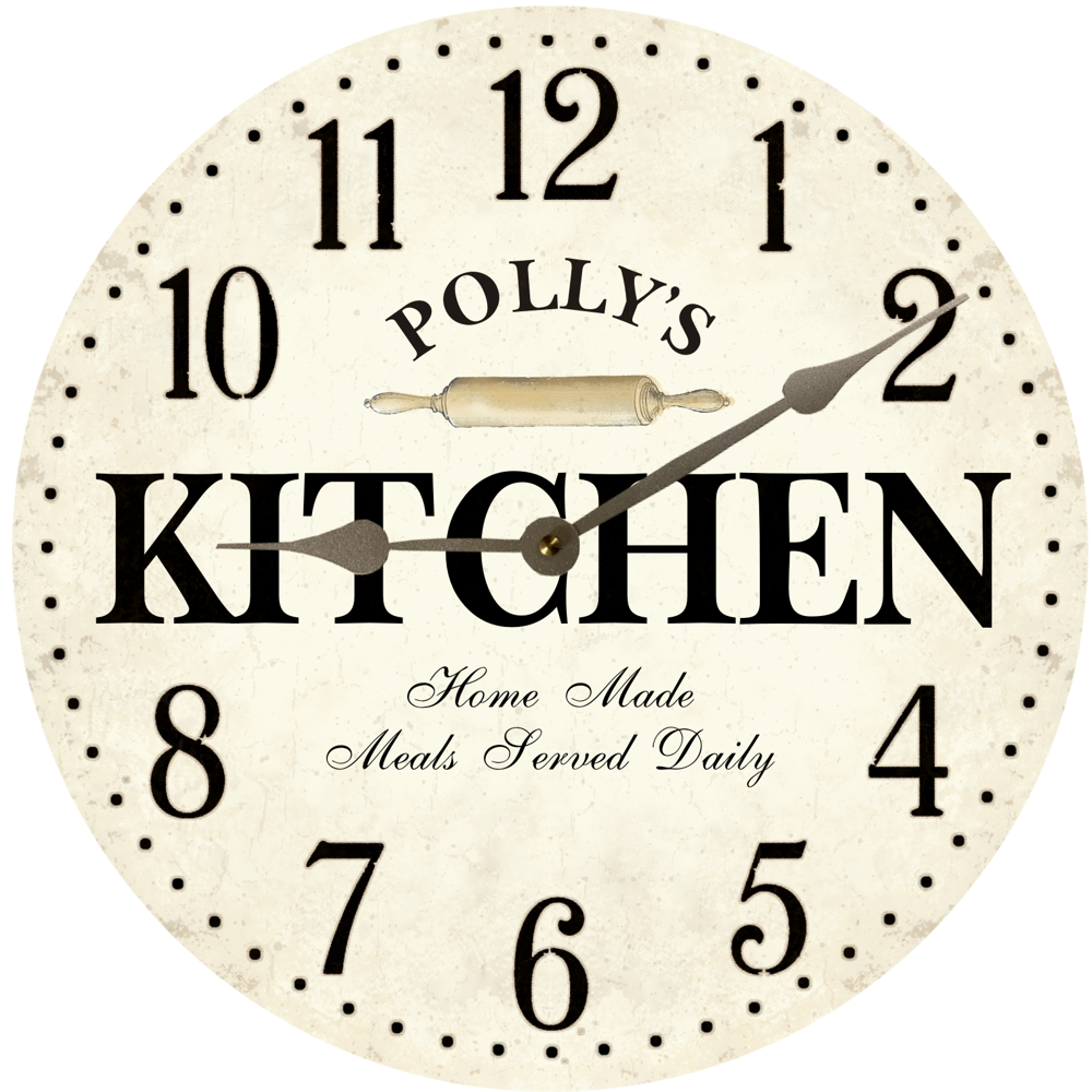 Personalized Kitchen Clock- White Kitchen Wall Clock | Time Flies Clocks
