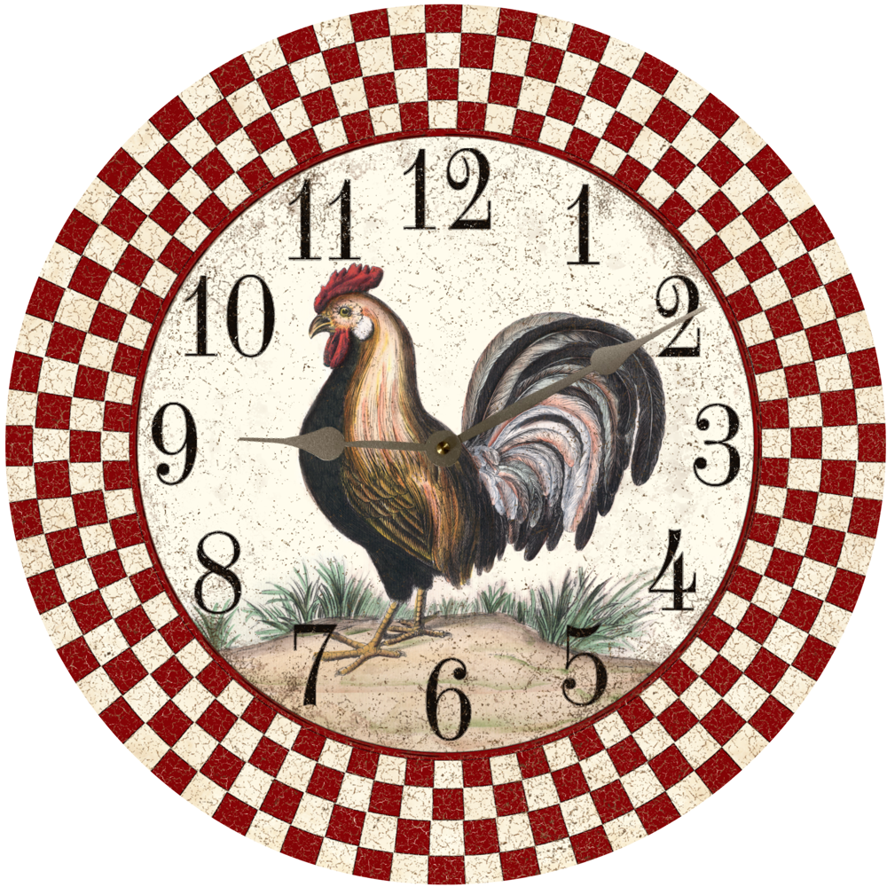 Rustic Farmhouse Rooster Clock | Time Flies Clocks