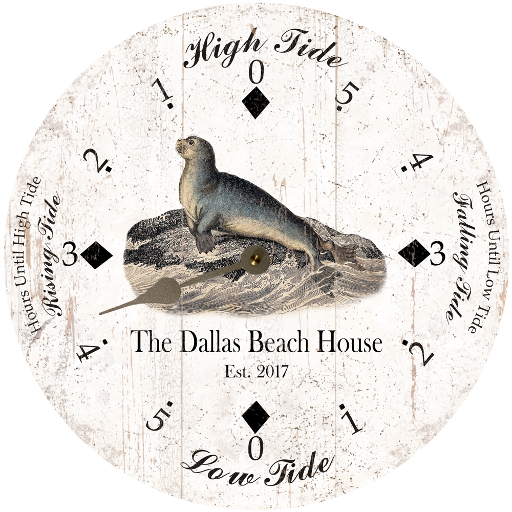 Tide Clock - Personalized Seal Tide Clock | Time Flies Clocks