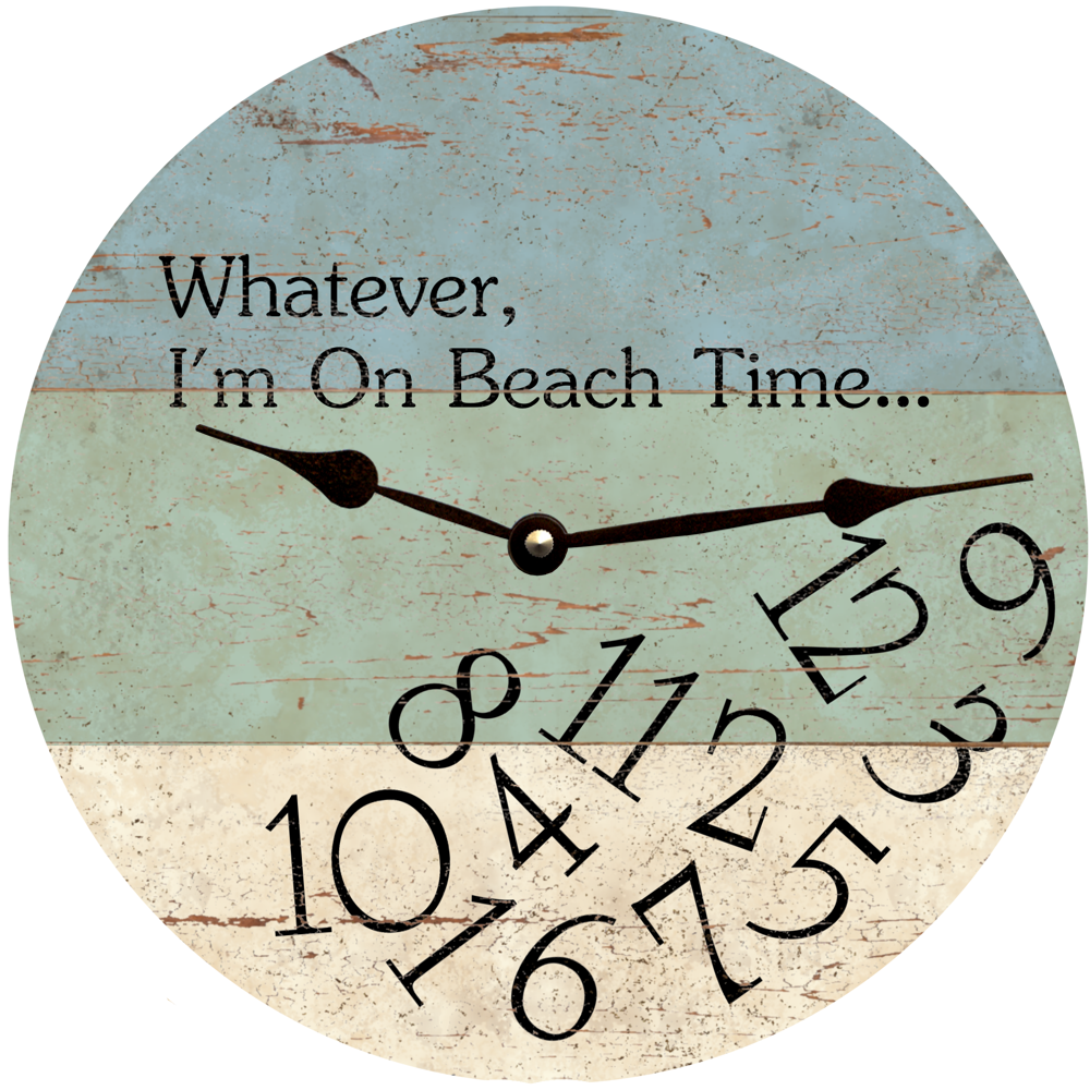 Whatever I'm On Beach Time Clock-Whatever Wall Clock | Time Flies Clocks