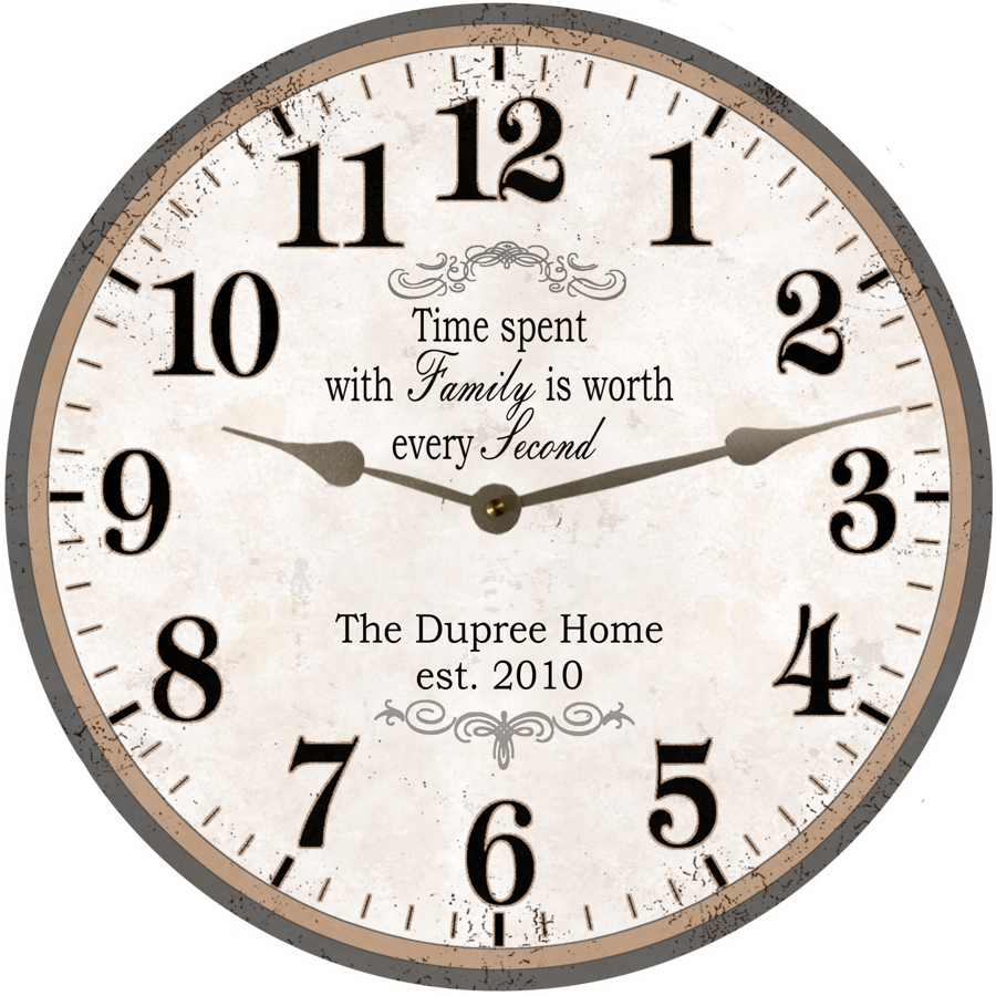 Personalized Family Name Clock- Time Spent With Family Is Worth Every ...