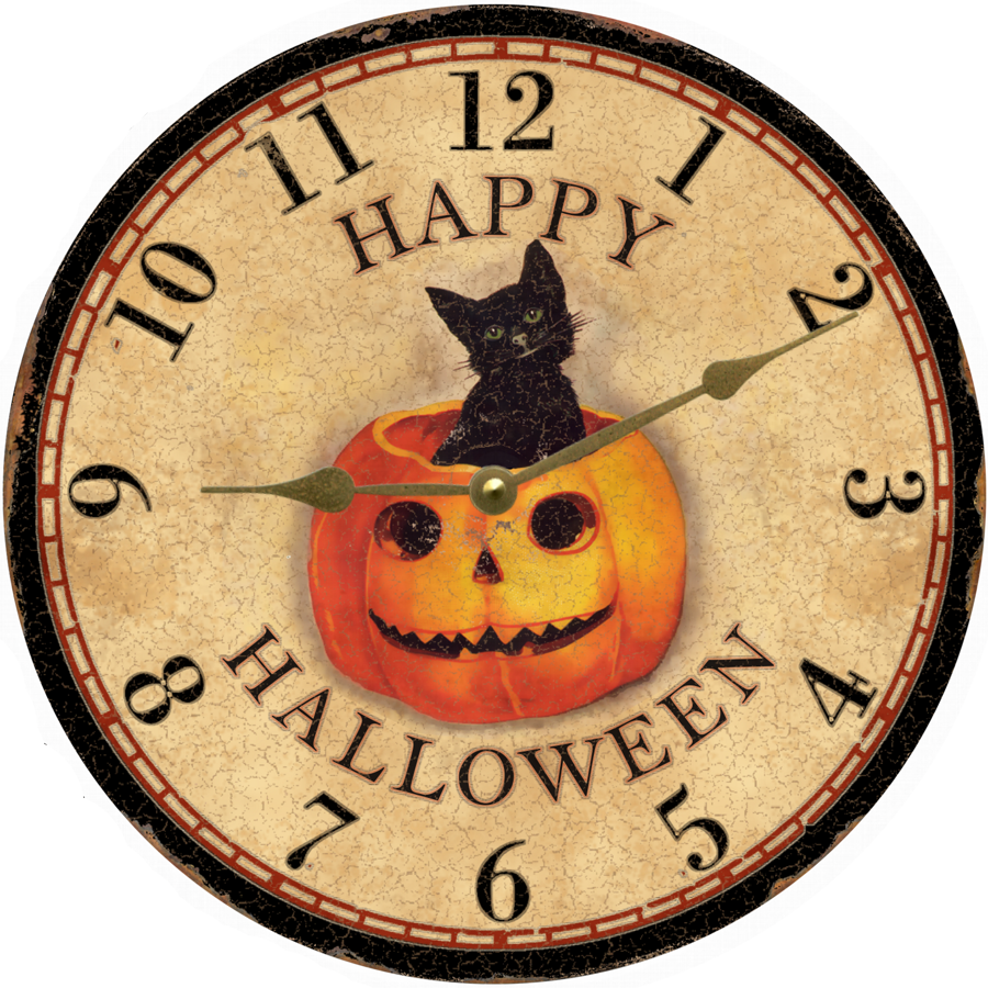 Happy Halloween Round Wall Clock | Time Flies Clocks