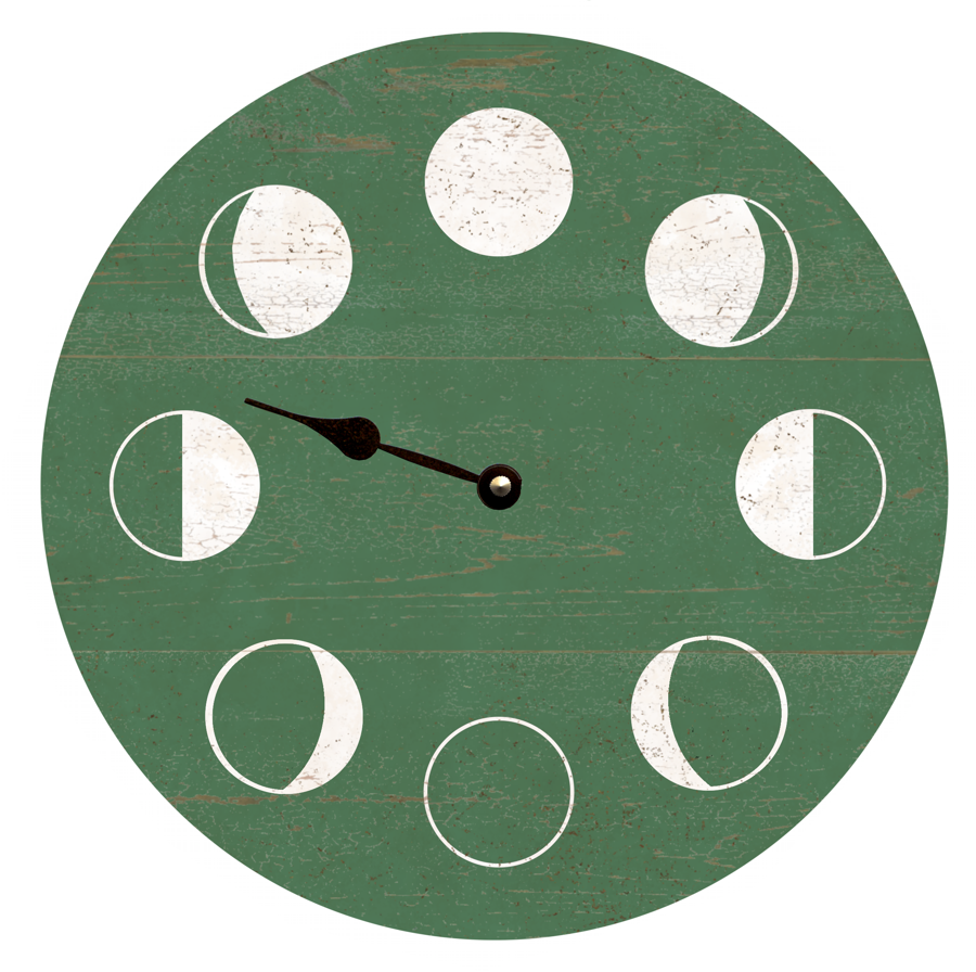 Lunar Phase Clock- Moon Phase Wall Clock- Choose Your Own Color | Time ...