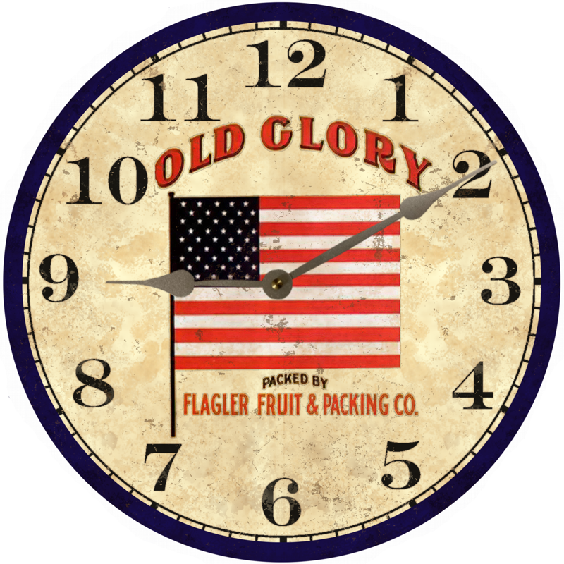 Patriotic Clock- Old Glory Wall Clock- 4th Of July Clock | Time Flies ...