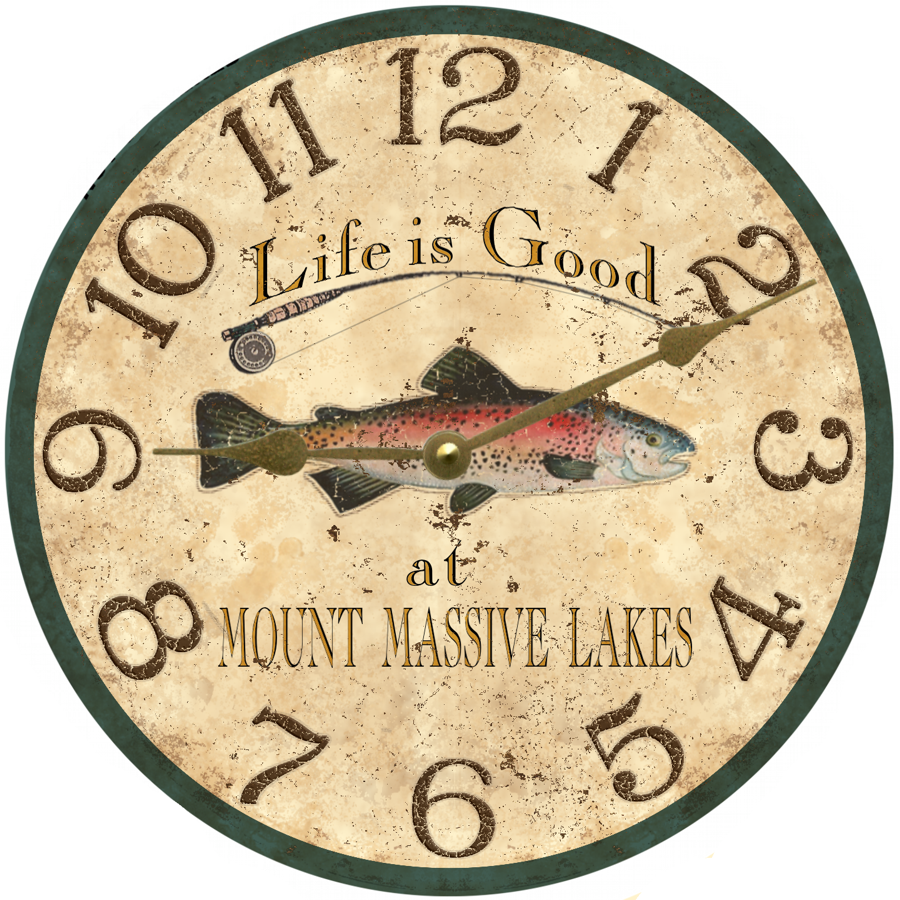 Personalized Trout Fishing Clock | Time Flies Clocks