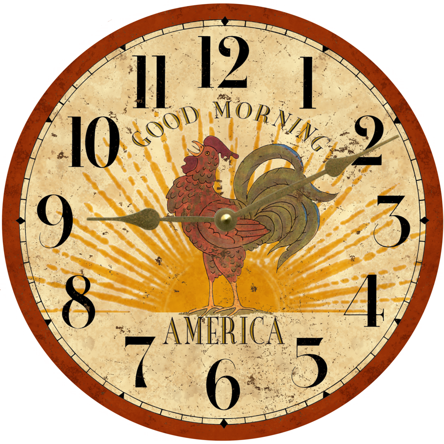 Rooster Clock - Good Morning America – Time Flies Clocks