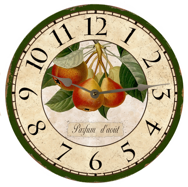 Pear Clock- French Pears Clock- Kitchen Clock – Time Flies Clocks