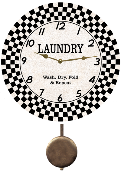 Personalized Laundry Clock- Classic Retro Laundry Clock | Time Flies Clocks