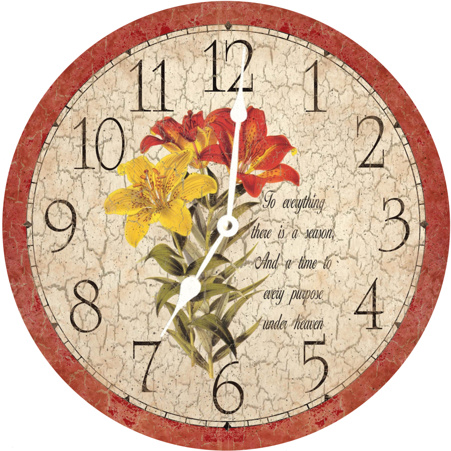 Lily Clock with Inspirational Religious Quote | Time Flies Clocks