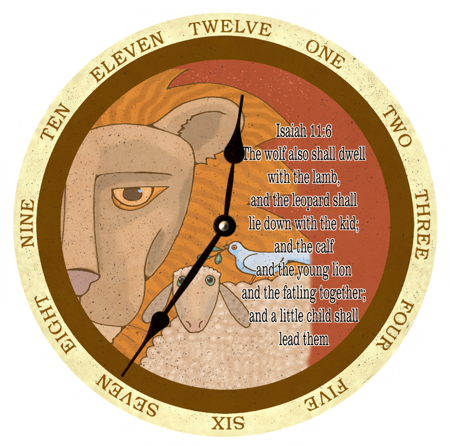 Inspirational Lion and Lamb Nursery Clock | Time Flies Clocks