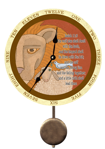 Inspirational Lion and Lamb Nursery Clock | Time Flies Clocks