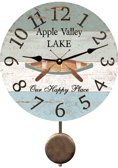 Personalized Canoe Lake Clock- Our Happy Place Clock | Time Flies Clocks