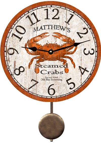 Personalized Crab Clock – Time Flies Clocks