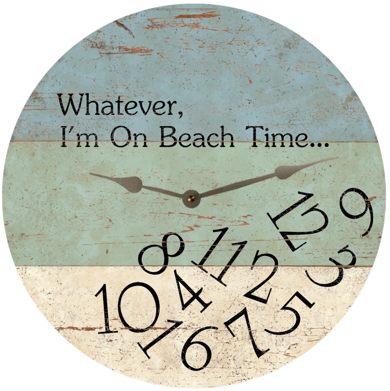Whatever I'm On Beach Time Clock-Whatever Wall Clock | Time Flies Clocks